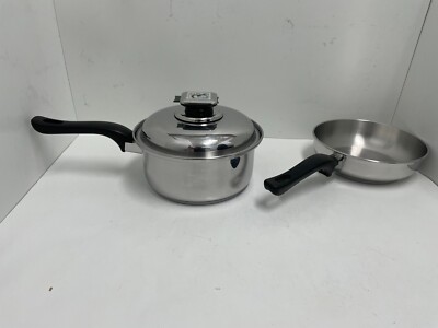 CHEF DOAK HEALTHY LIFE HEAVY 2 1/2 QT 7-PLY 304 SAUCEPAN W/VAPO LID EUC ...