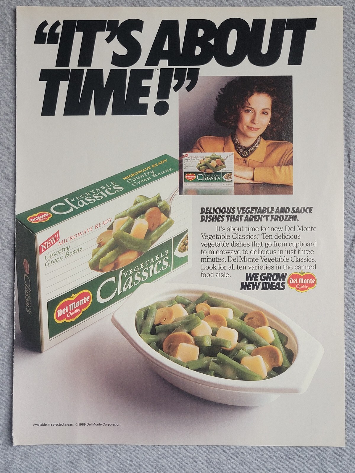 1990 Magazine Advertisement Page Del Monte Vegetable Classics Food ...