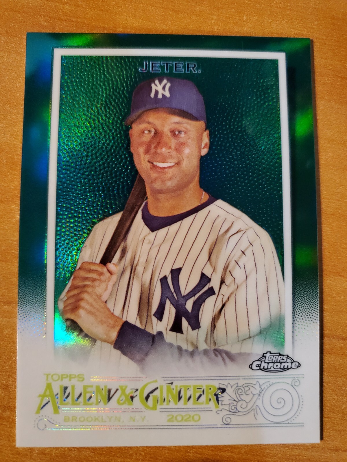 2020 Topps Chrome Allen & Ginter Green Refractor Derek Jeter Card #214 ...