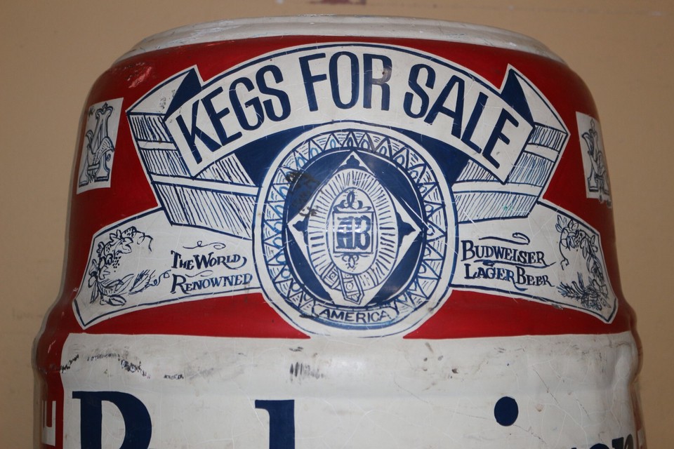 Vintage Budweiser Beer Kegs For Sale Anheuser Busch 22" Metal Store ...