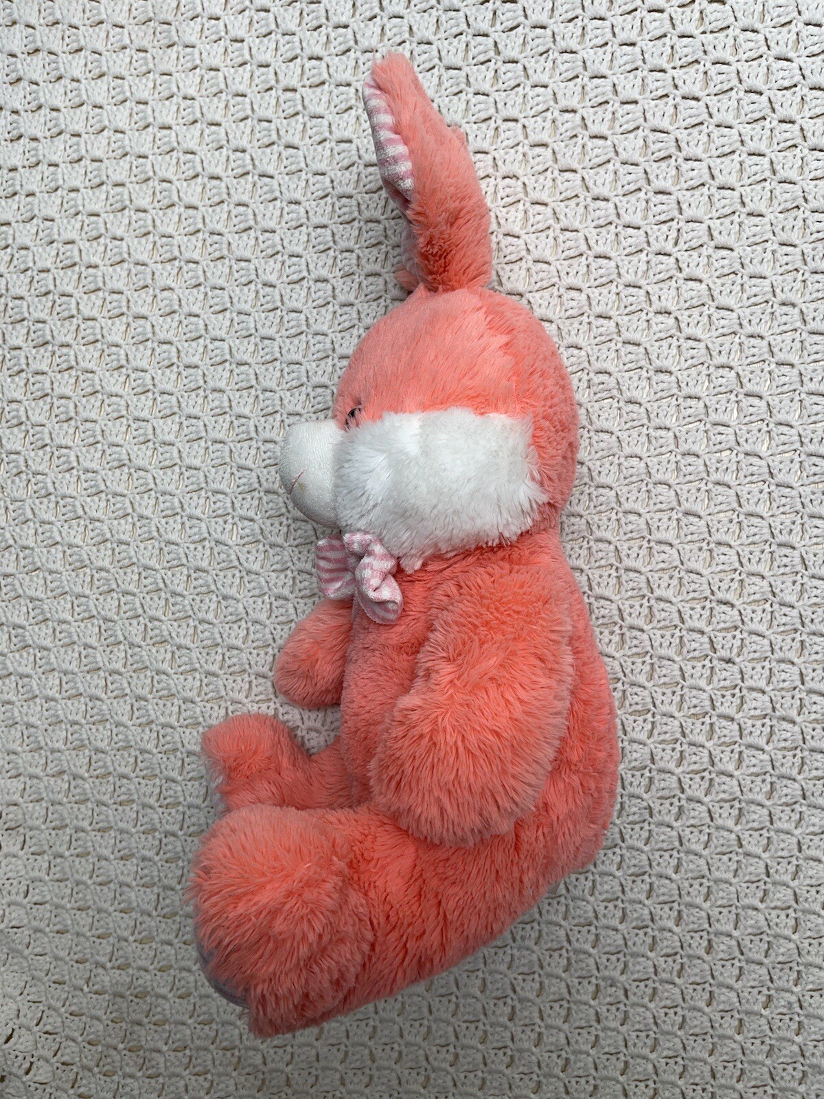 Kellytoy Rabbit Bunny Orange Gingham Bow Ears Feet Plush Stuffed Animal ...