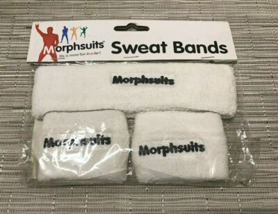 MORPHSUITS White Sweat Bands Workouts Running One Size Fits All BRAND ...