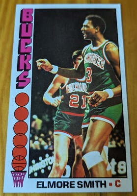 Vintage 1976-77 Topps NBA Basketball Elmore Smith Milwaukee Bucks Jumbo ...