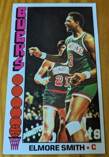 Vintage 1976-77 Topps NBA Basketball Elmore Smith Milwaukee Bucks Jumbo ...
