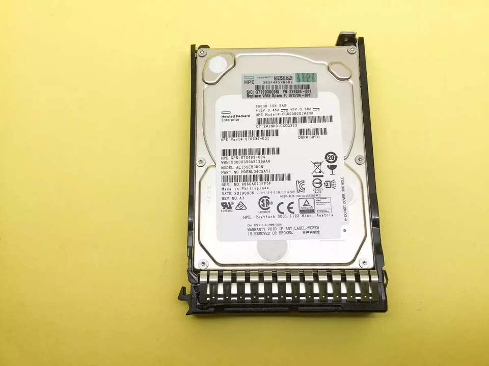 NEW HPE 872477-B21 872736-001 600GB 12G SAS 10K ENT 2.5" SC DS HDD Hard ...