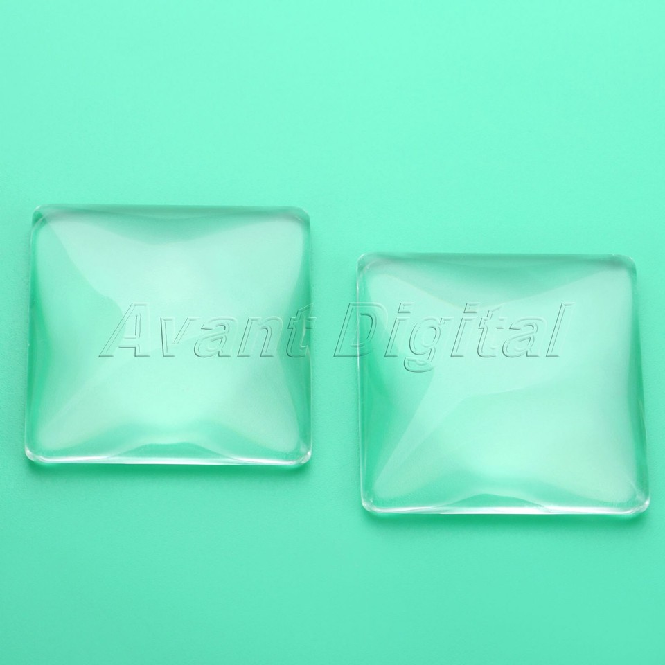 Transparent Glass Square Cabochons 10mm-54mm Domed Cameo Flat Back DIY ...