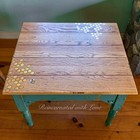 farmhouse end table, w/ honeycomb & bee accents, side table, accent ...