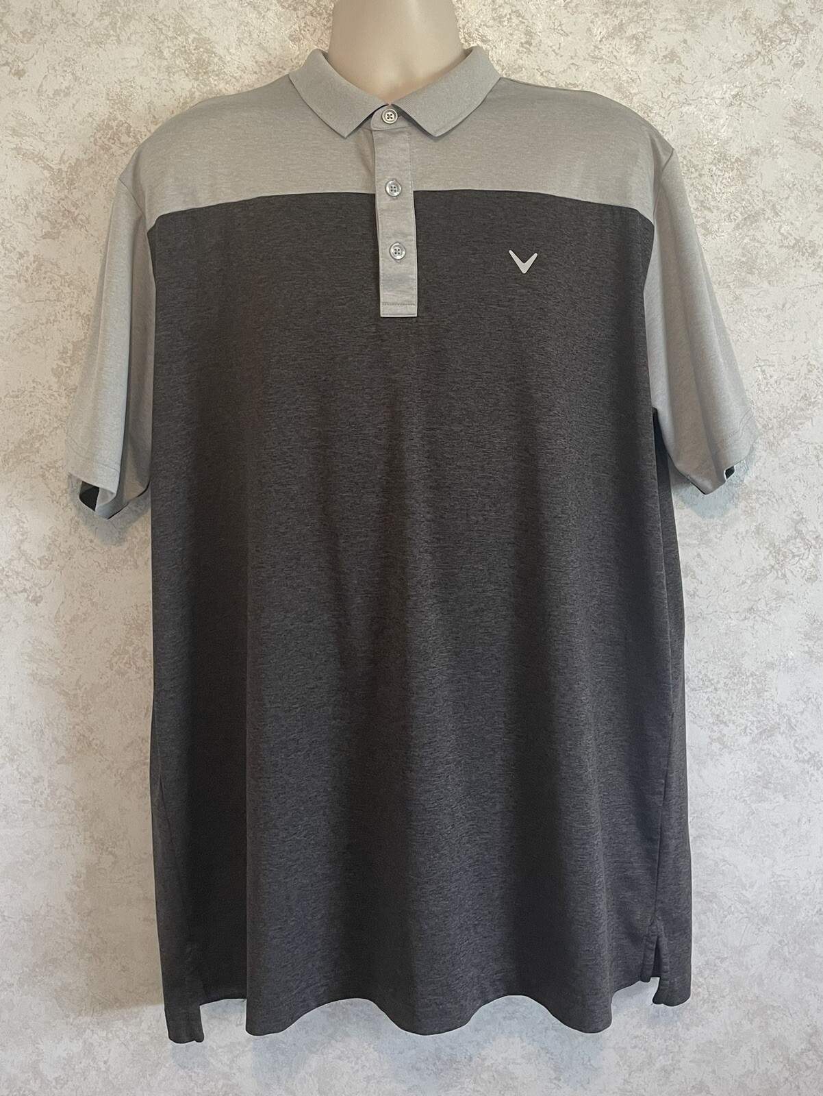 Callaway Opti Dri Men's Golf Polo Shirt Two Tone Gray Size XL Polyester ...