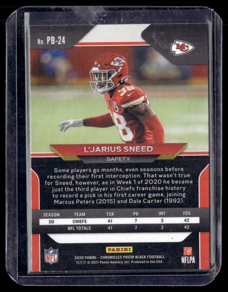 2020 Panini Chronicles #PB-24 L'Jarius Sneed Prizm Black | eBay