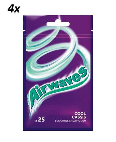 4 x WRIGLEY'S AIRWAVES COOL CASSIS Flavor Sugarfree Chewing Gum 35g (1 ...