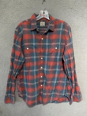 J. Crew Men's Size Large Flannel Button Up Shirt Long sleeve Plaid ...