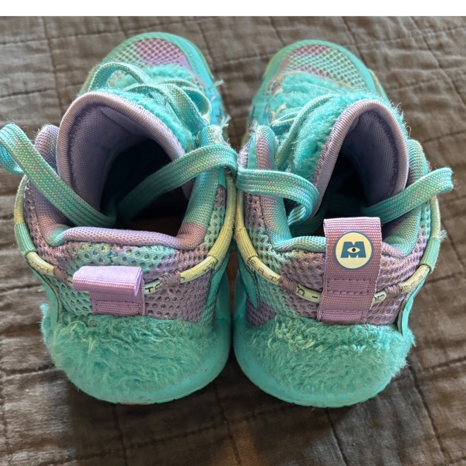 Adidas Dame x Monsters Inc Sulley Sneakers Kids Size 13K Aqua Purple | eBay