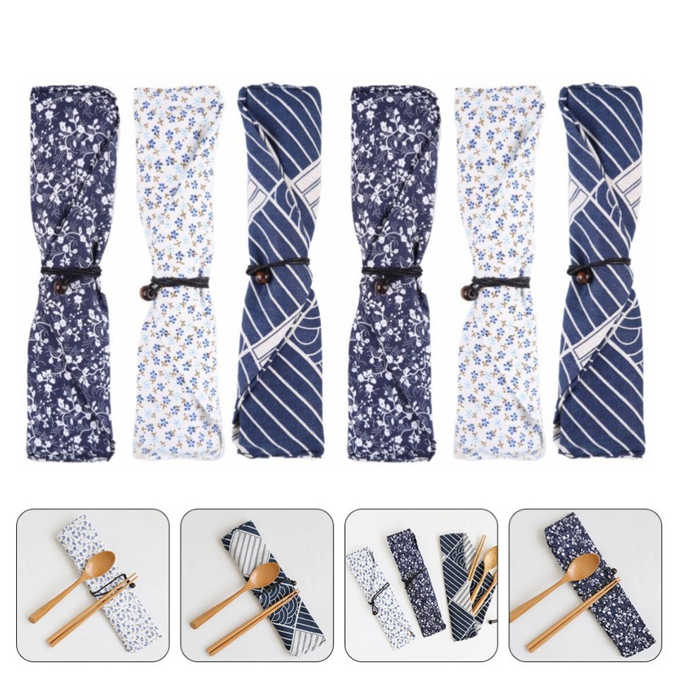 6 Pcs Portable Utensil Pouches Reusable Chopstick Bags for Picnic and ...