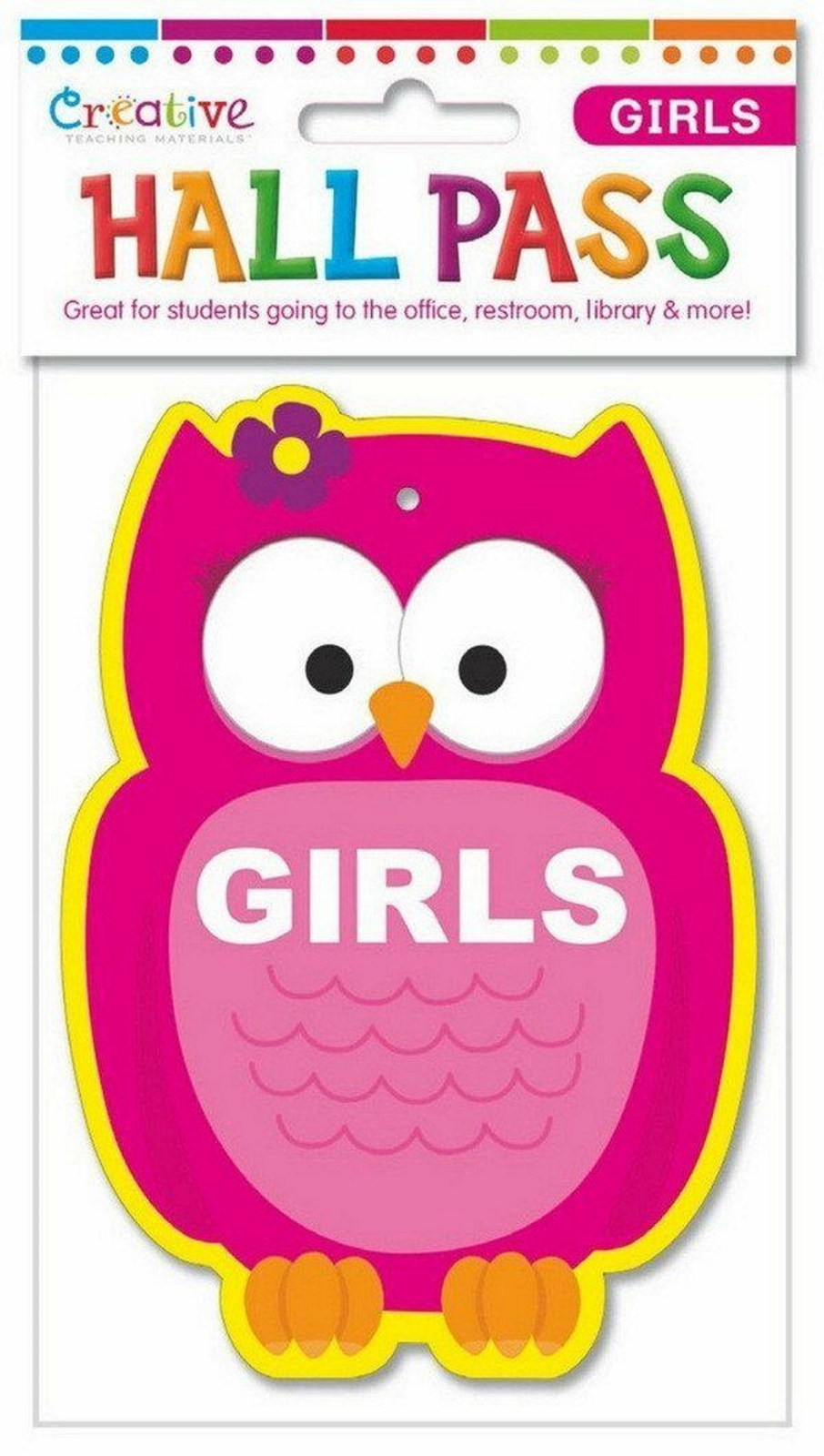 NEW Girl's Owl Shaped Hall Pass Classrooms Teaching Elementary School ...
