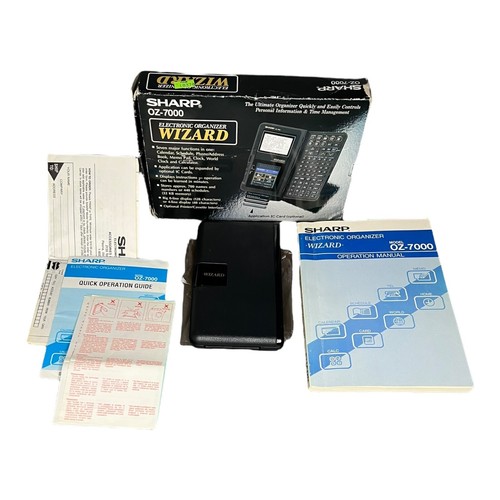 Vintage Sharp OZ-7000 Wizard Electronic Organizer Calculator with Box ...
