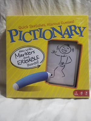 PICTIONARY Quick Sketches Hilarious Guesses Now With Markers & Erasable ...