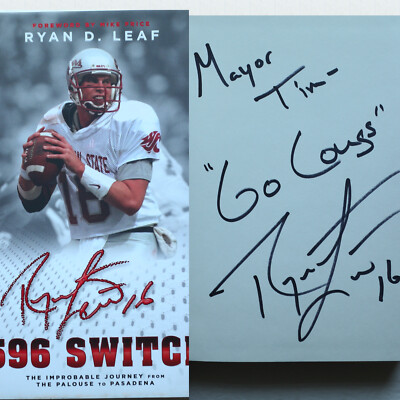 Ryan Leaf Signed Autographed Auto Book Washington State Cougars ...