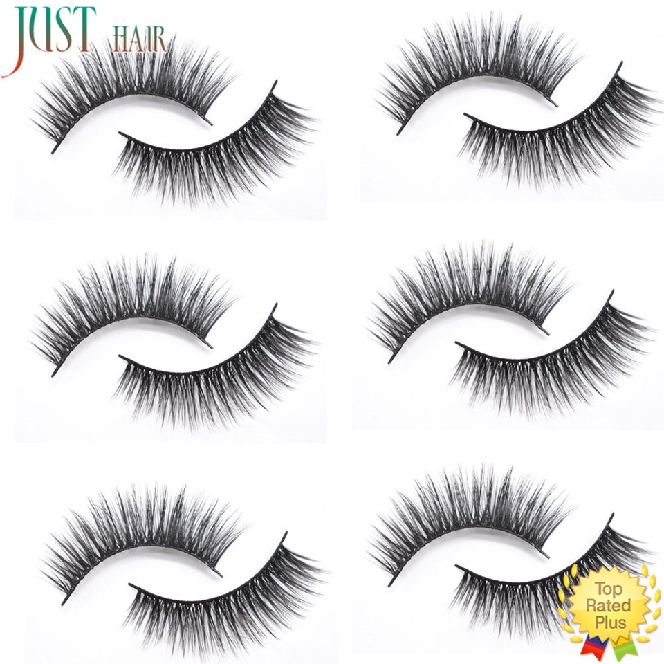 US A++++ 5 Pairs Natural Handmade Real Mink 3D False Eyelashes Thick ...