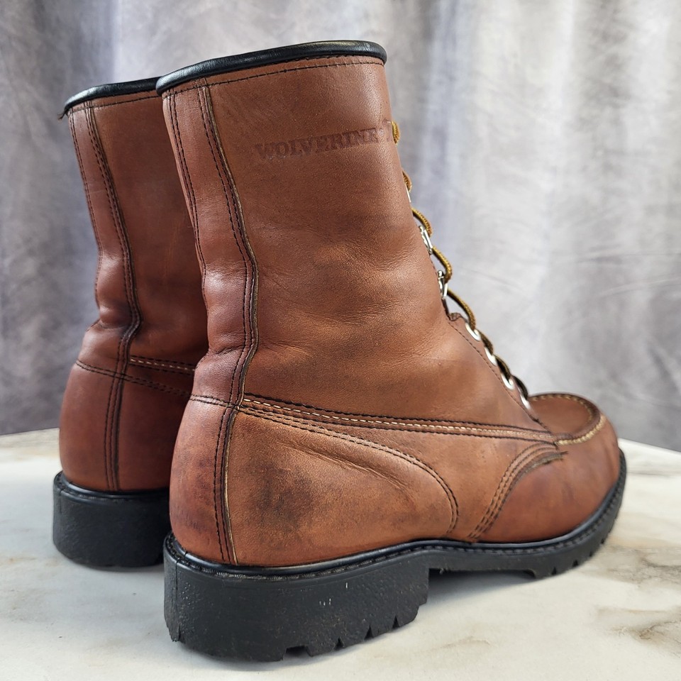Vintage Wolverine Cognac Moc Toe Sport Hunting Boots Men's 9.5 D | eBay