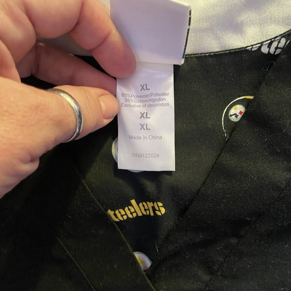 NFL Pittsburgh Steelers Scrub Top With Logo Chest Pocket Unisex XL | eBay