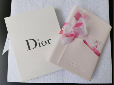 Dior MISS DIOR CARNET RIBBON NOTEBOOK with Pink Leather Cover & SMALL ...