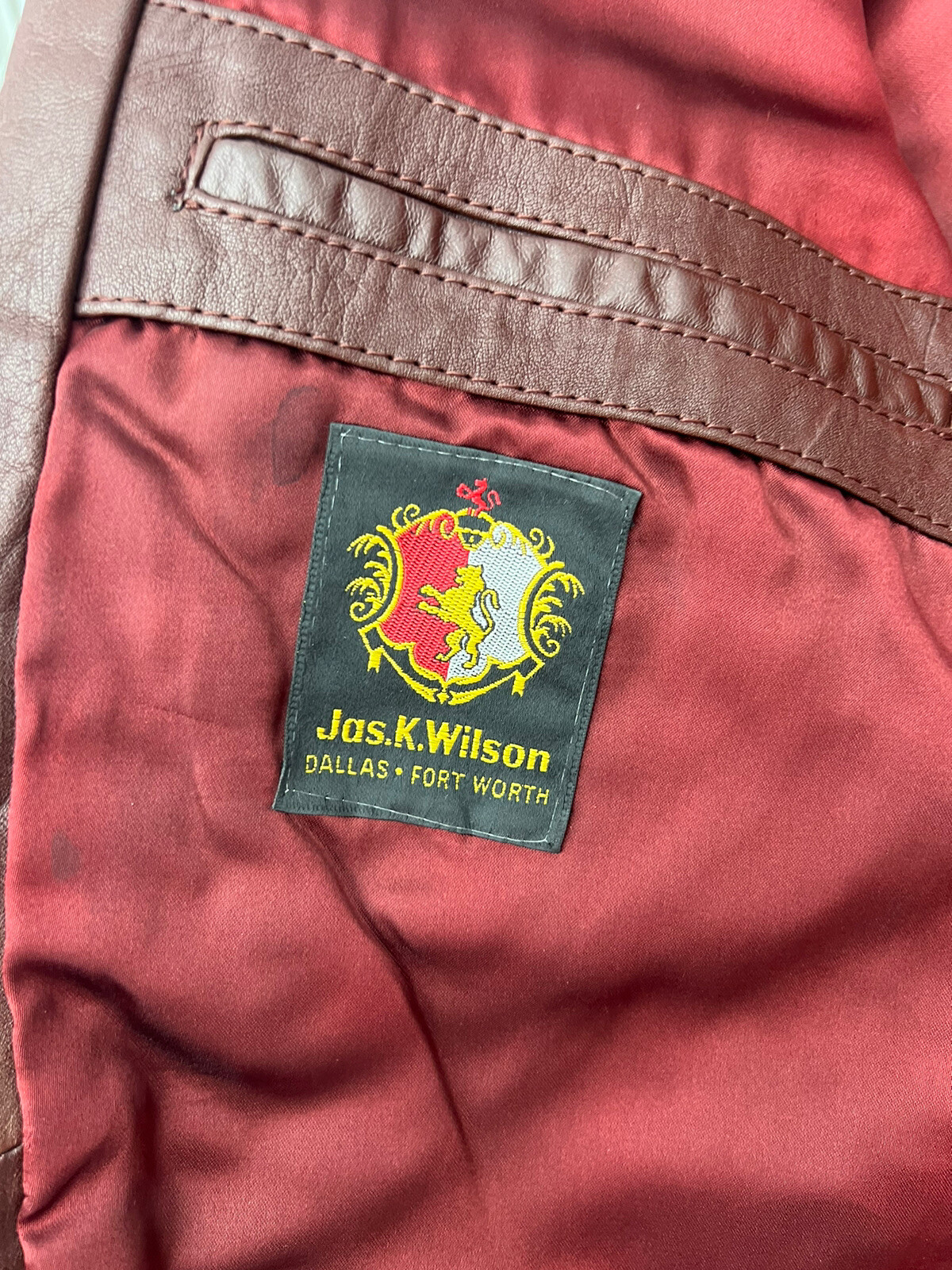 VINTAGE JAS K WILSON LEATHER OUTER SATIN LINER 2 BUTT… - Gem