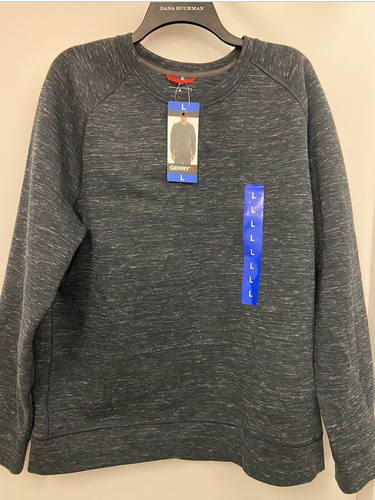 GERRY MEN'S PULLOVER CREWNECK SWEATER (BLUE HEATHER LARGE)NWT | eBay