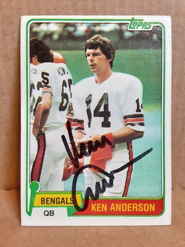 KEN ANDERSON 1981 Topps On Card Autograph Cincinnati Bengals QB Great ...