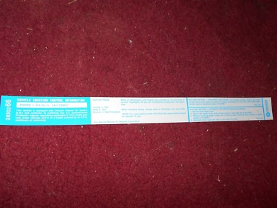 1974 DODGE CHRYSLER PLYMOUTH 318 V8 ENGINE EMISSIONS DECAL STICKER NEW ...