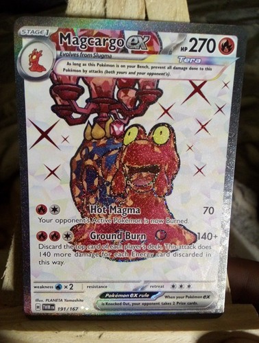 Pokemon Card Magcargo Ex Full Art Tera Type Twilight Masquerade 191/167 ...