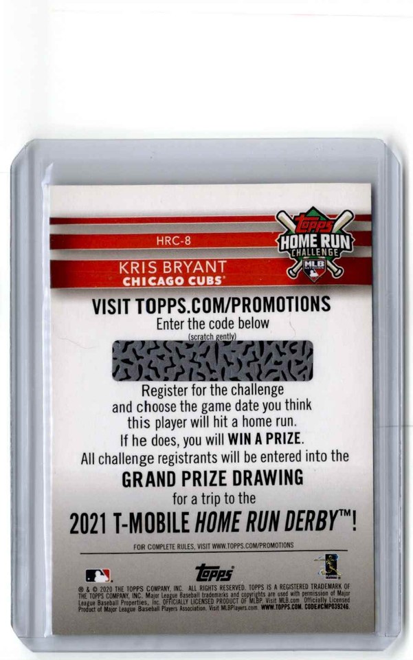 2020 Topps Home Run Challenge Kris Bryant Chicago Cubs #HRC-8 | eBay
