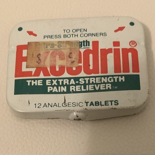 Vintage 1980 Excedrin Extra Strength Pain reliever Tablets Tin Pocket ...