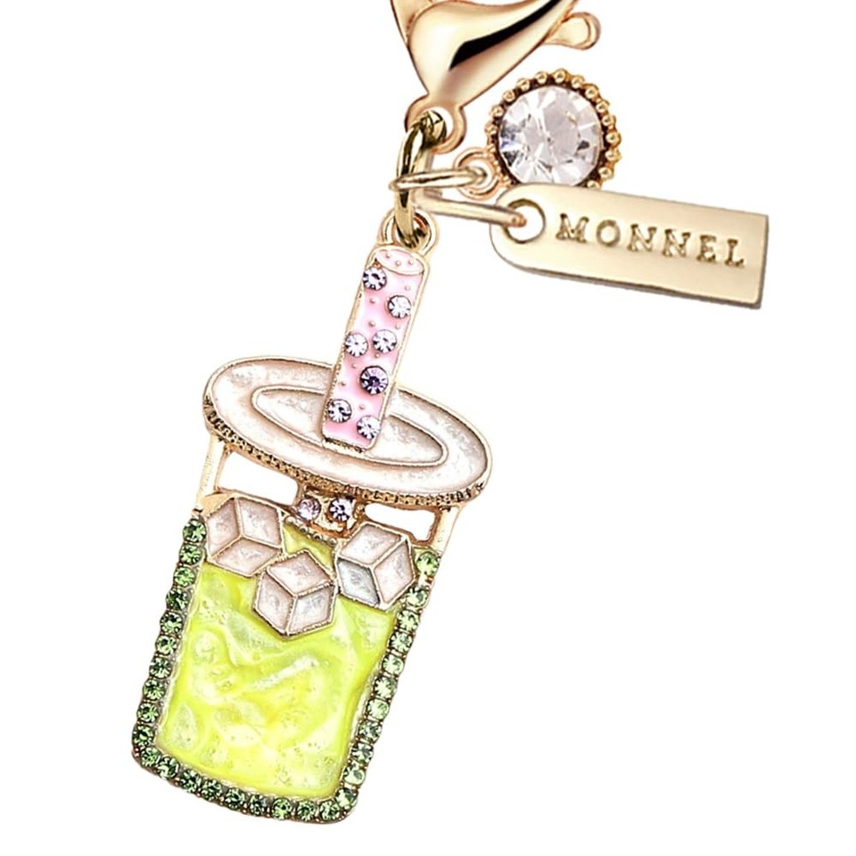 MC556 Little Crystal Ice Bubble Milk Tea Lobster Clasp Charm for Women ...