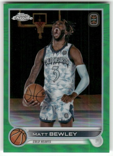 Matt Bewley 2022-23 Topps Chrome Overtime Elite Green 63/75 #75 Cold ...