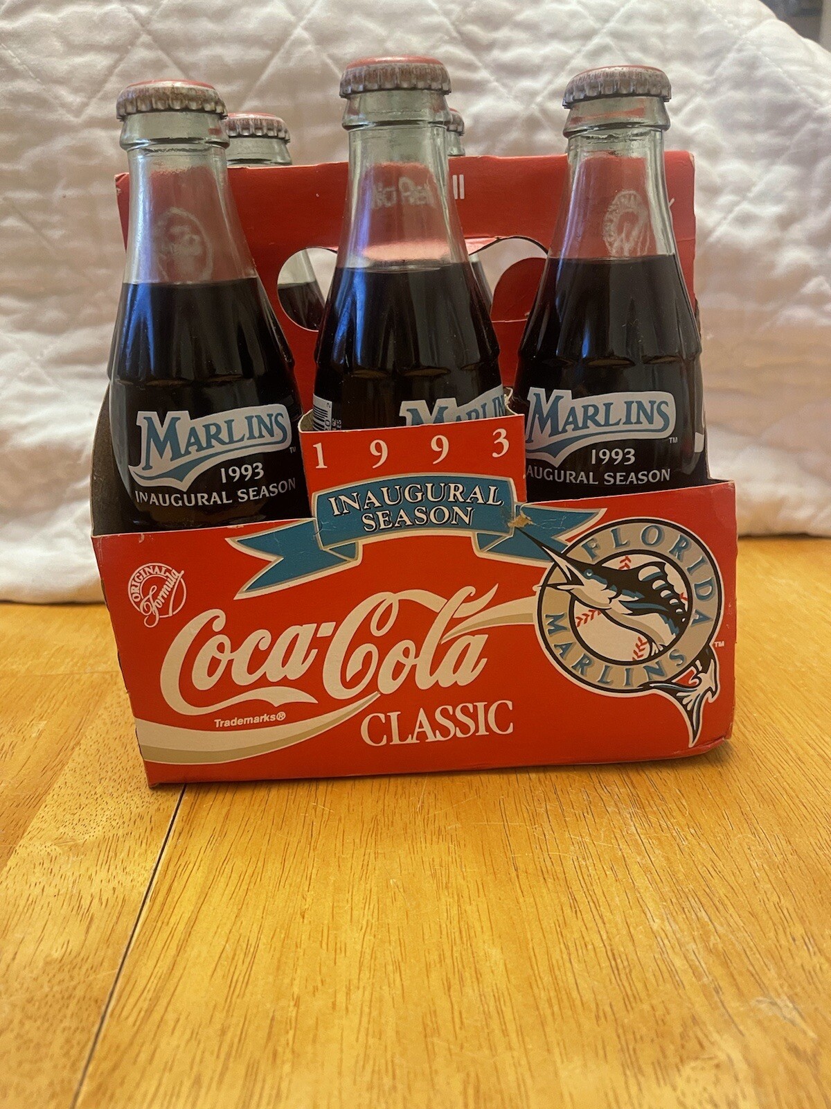 Vintage 1993 MLB Coca-Cola Bottles 6 Pack Florida Marlins Inaugural ...