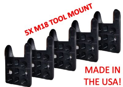 5x Heavy Duty Milwaukee M18 Power Tool Slide-On Slot Storage Mount ...
