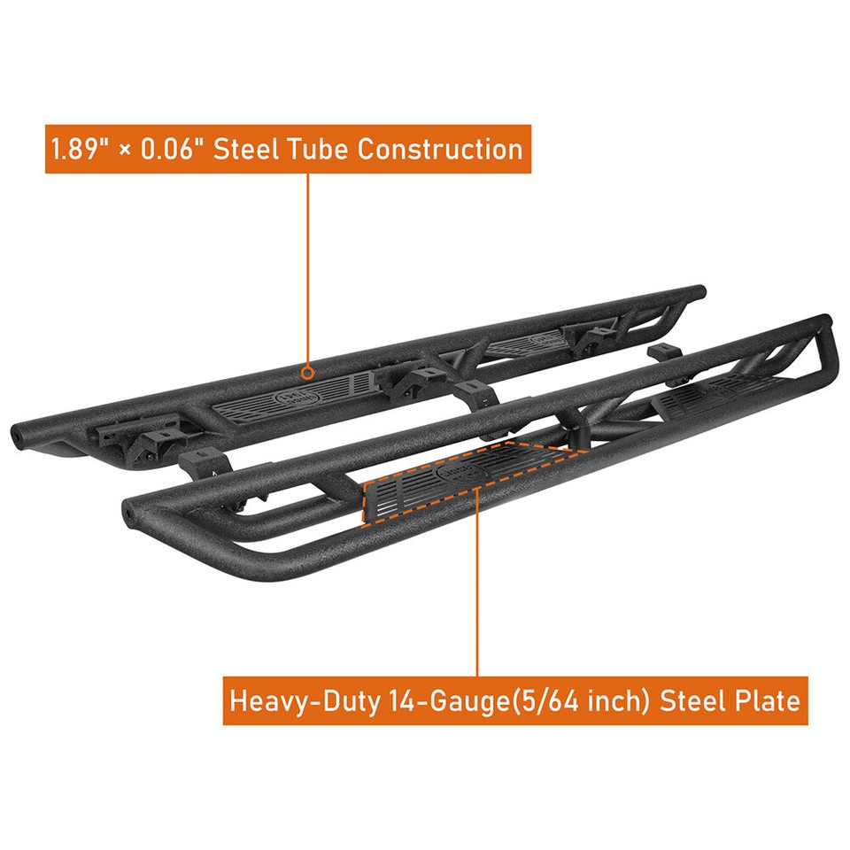 Pair Nerf Bars Side Steps Armor Running Boards Fit 2020-2025 Jeep ...
