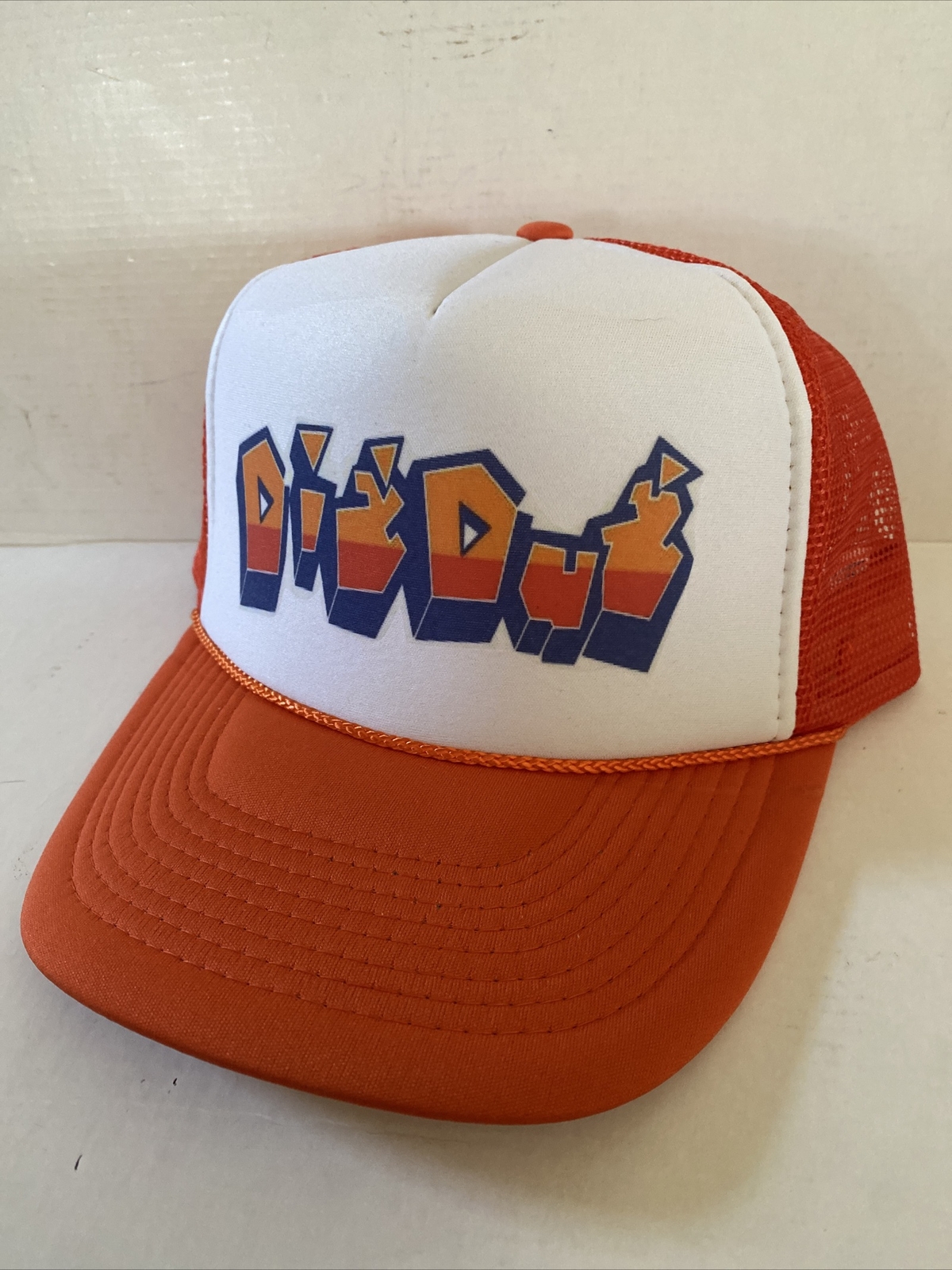 Vintage Dig Dug Trucker Hat Adjustable snapback Orange Video Game Hat ...