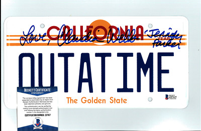 BACK TO THE FUTURE Signed California License Plate BAS Claudia Wells ...