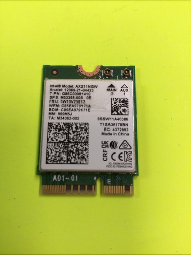 Intel AX211NGW 2.4GBPS M.2 2230 CNVIO2 WIFI 6E 802.11AX Bluetooth 5.3 ...