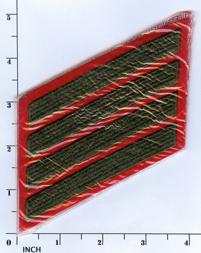 USMC 4 Bars VINTAGE Service Stripes HASH MARKS grn/red PATCH set ...