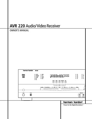 Bedienungsanleitung-Operating Istruzioni per Harman Kardon Avr 220 | eBay