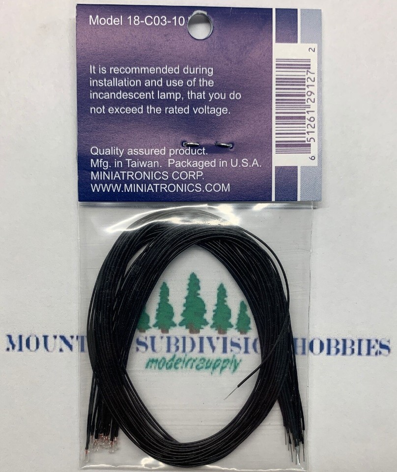 Miniatronics 18-C03-10 Clear Lamps/Bulbs 1.5v 1.2mm 10 pack 18c0310 ...