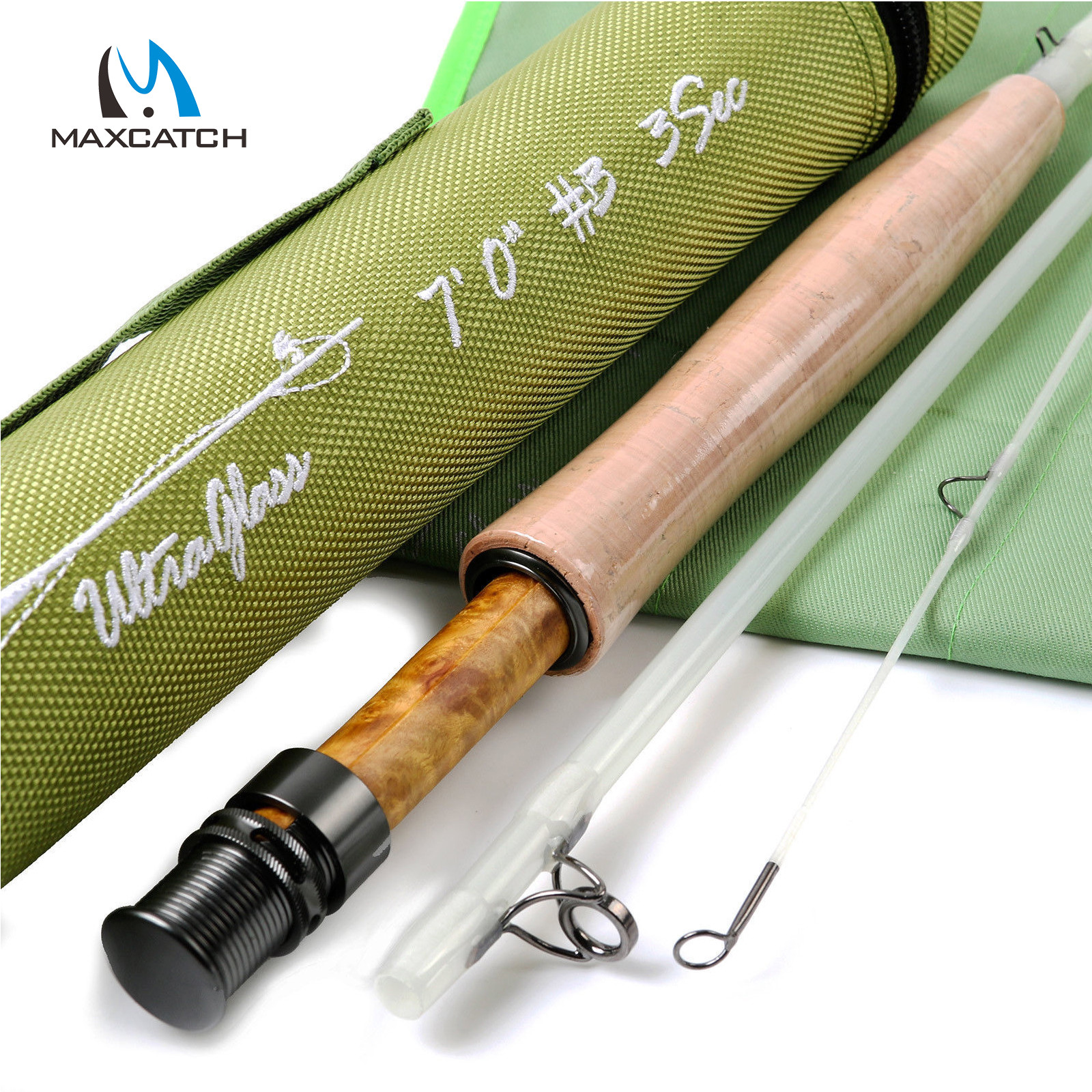 Maxcatch 3-8WT Fiberglass Fly Fishing Rod in Blue,Orange,or Transparent ...