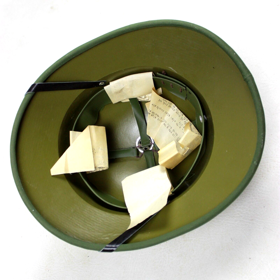 VIETNAM NORTH VIETNAMESE PITH SUN HELMET OD GREEN COVER LEATHER ...