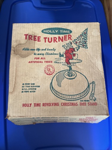 VTG Holly Time MOTORIZED REVOLVING CHRISTMAS TREE TURNER STAND 12 ...