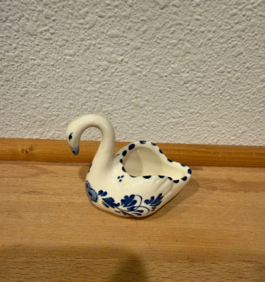 Blue White Delft Porcelain Swan Mini Planter Trinket Dish 3" | eBay