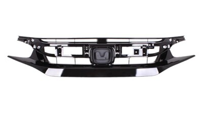New Grille Plastic Primed Gloss Black Fits 2019-2021 Honda Civic ...