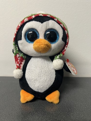 TY Beanie Boo PENELOPE The Penguin Plush Toy Blue Glitter Eyes 6 ...