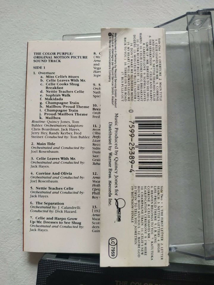 The Color Purple Soundtrack 1986 WEA Spielberg Quincy Jones - Tape ...